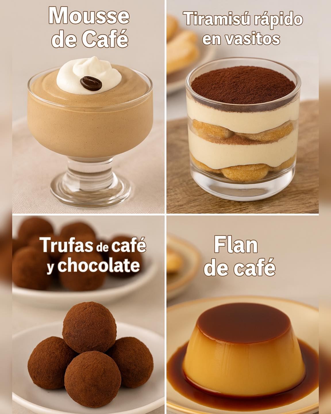 4 Exquisitas recetas de postres con café: sabor, elegancia y sencillez