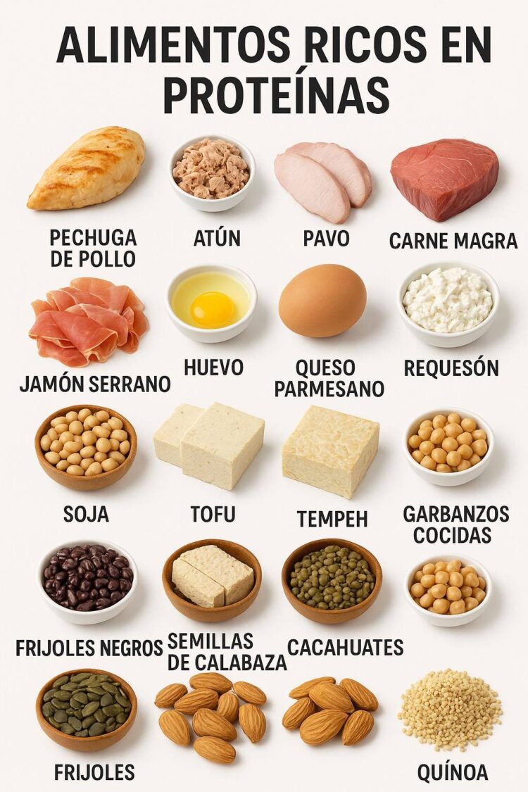 Los 20 alimentos más altos en proteína (por cada 100 g): fuentes ...